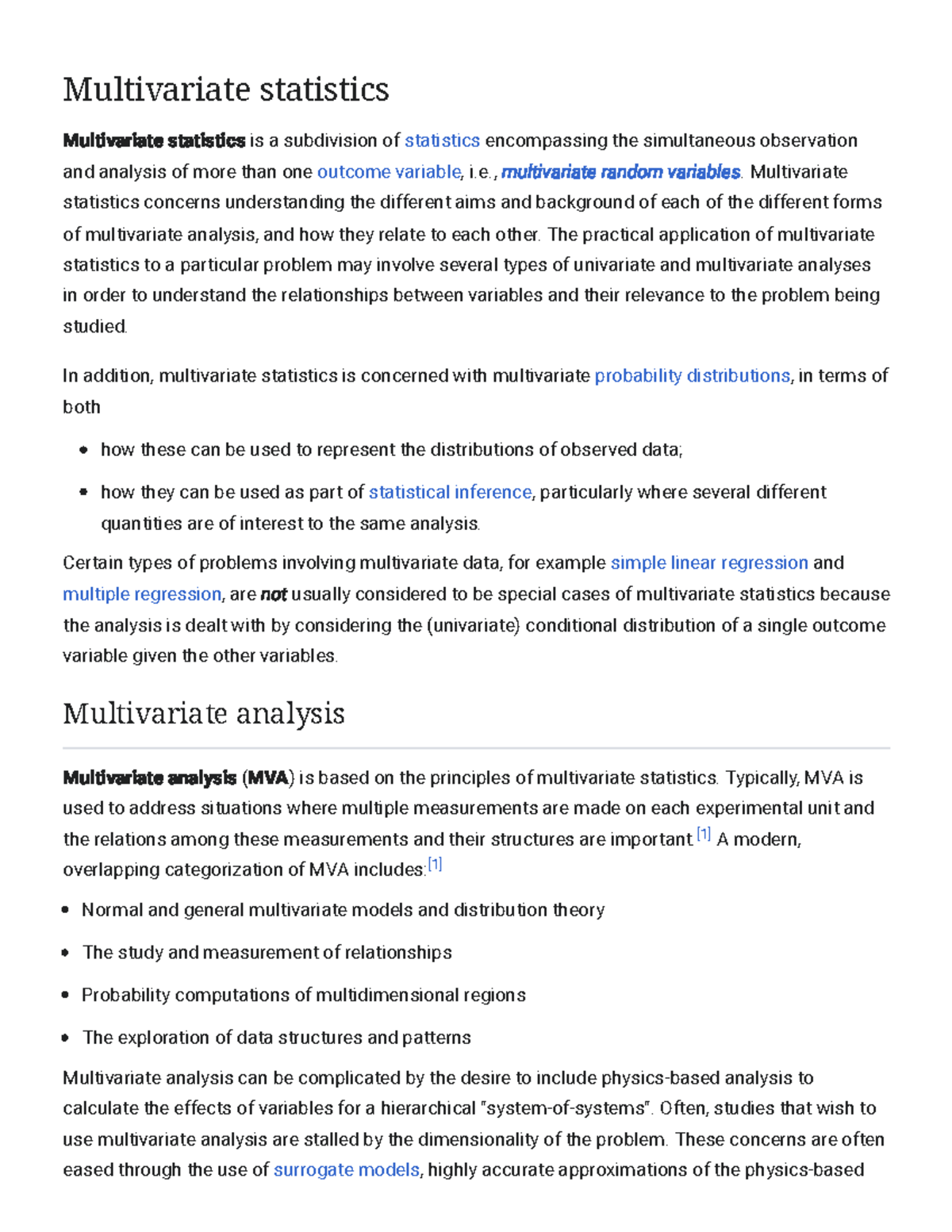 Multivariate statistics - Wikipedia - Multivariate statistics Multivariate statistics is a - Studocu