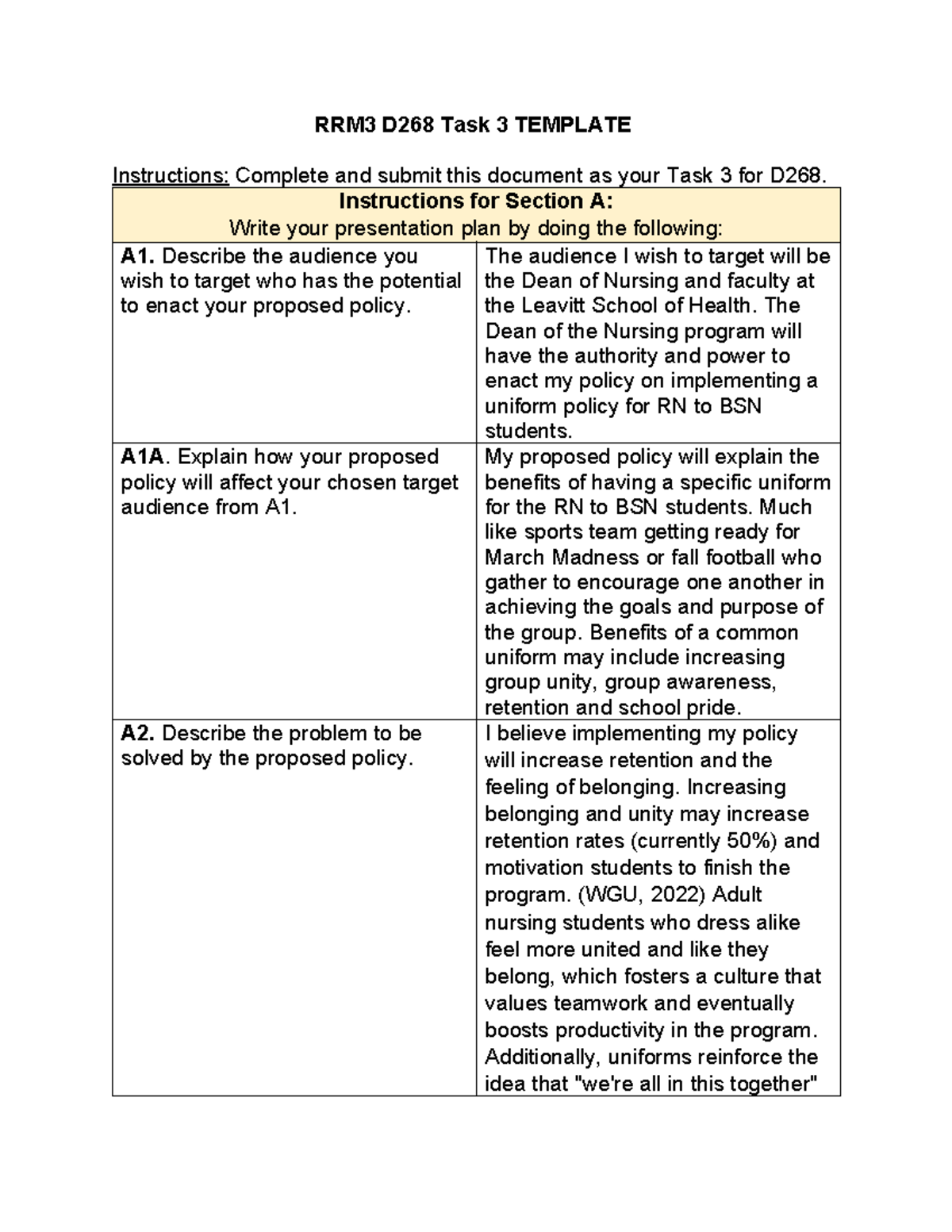 Task 3 uniform - RRM3 D268 Task 3 TEMPLATE Instructions: Complete and ...