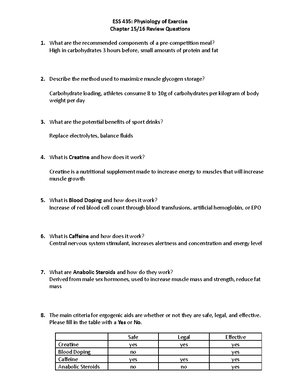 ESS 435-Chapter 10 Review Questions-SA - ESS 435: Physiology of ...