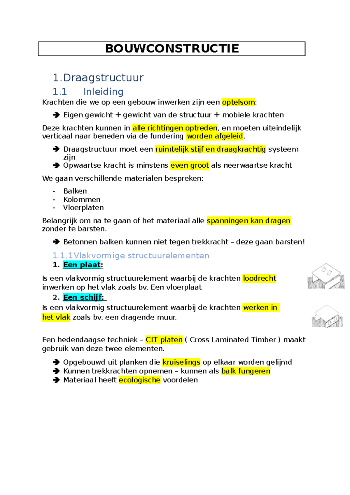 Bouwconstructie 1.2 Thomasmore jaargang 2122 - BOUWCONSTRUCTIE 1 1 Inleiding Krachten die we op ...