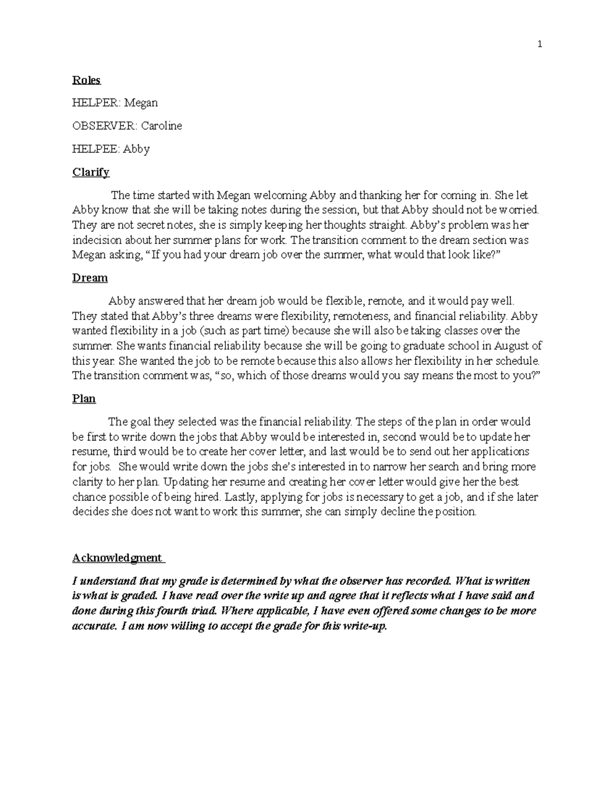 Egan in action - application of therapeutic techniques learned in egan ...