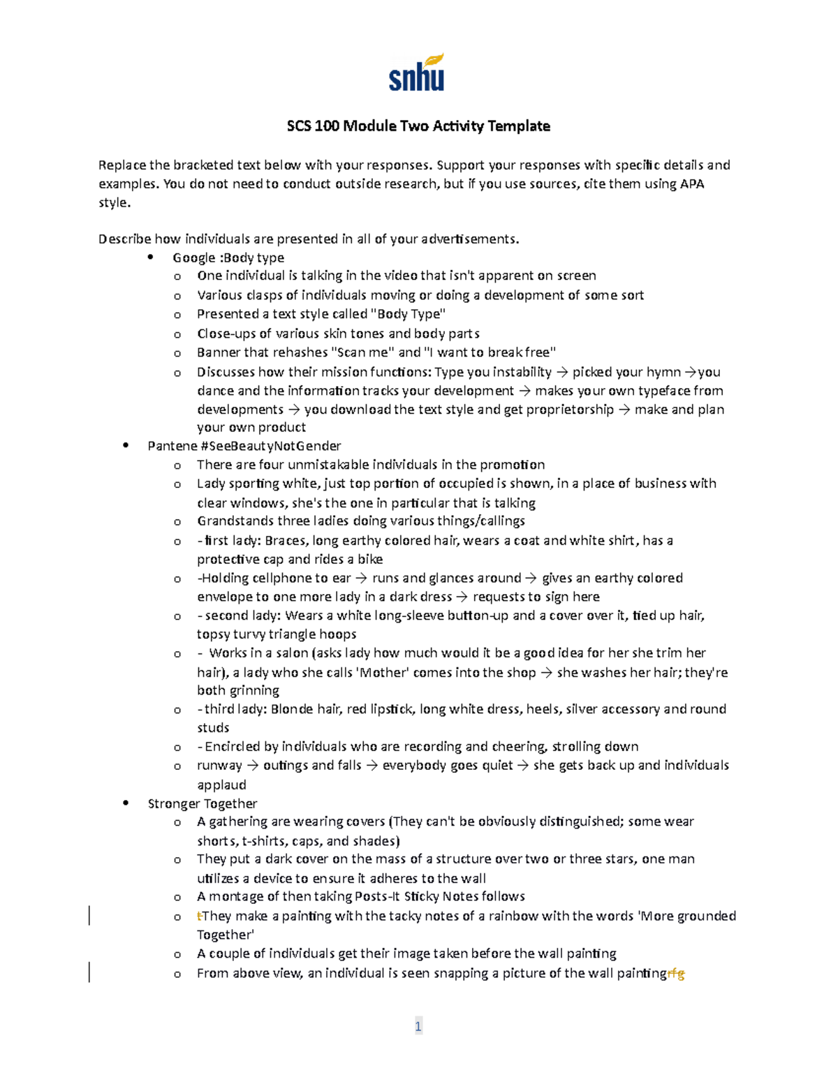 SCS 100 Module Two Activity Template SR - SCS 100 Module Two Activity ...
