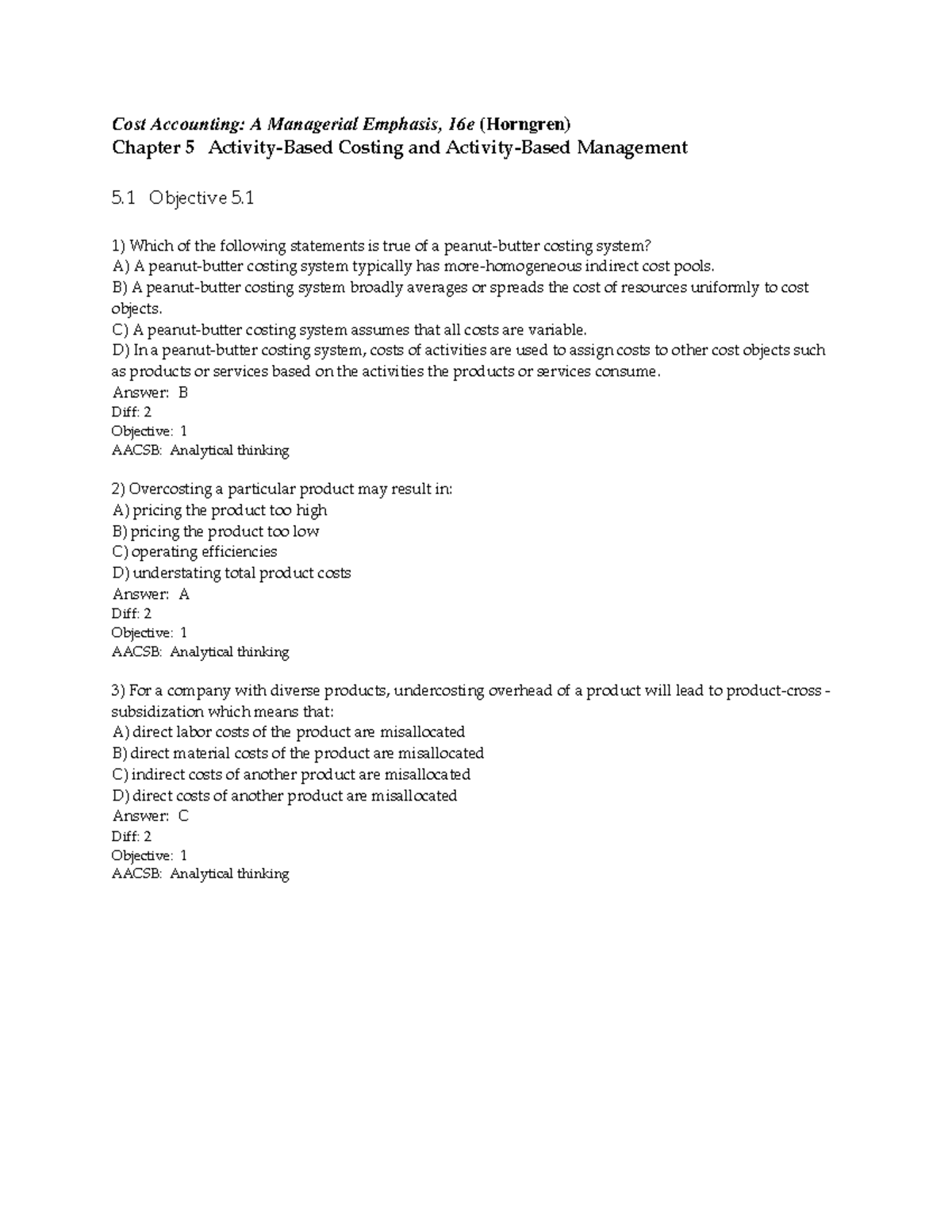 Chapter 5 - Ch5 for accounting - Cost Accounting: A Managerial Emphasis ...