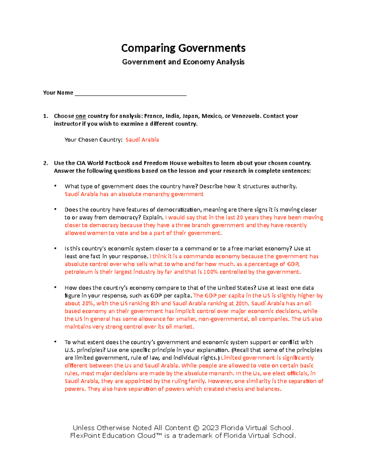 Comparing governments - Comparing Governments Government and Economy ...