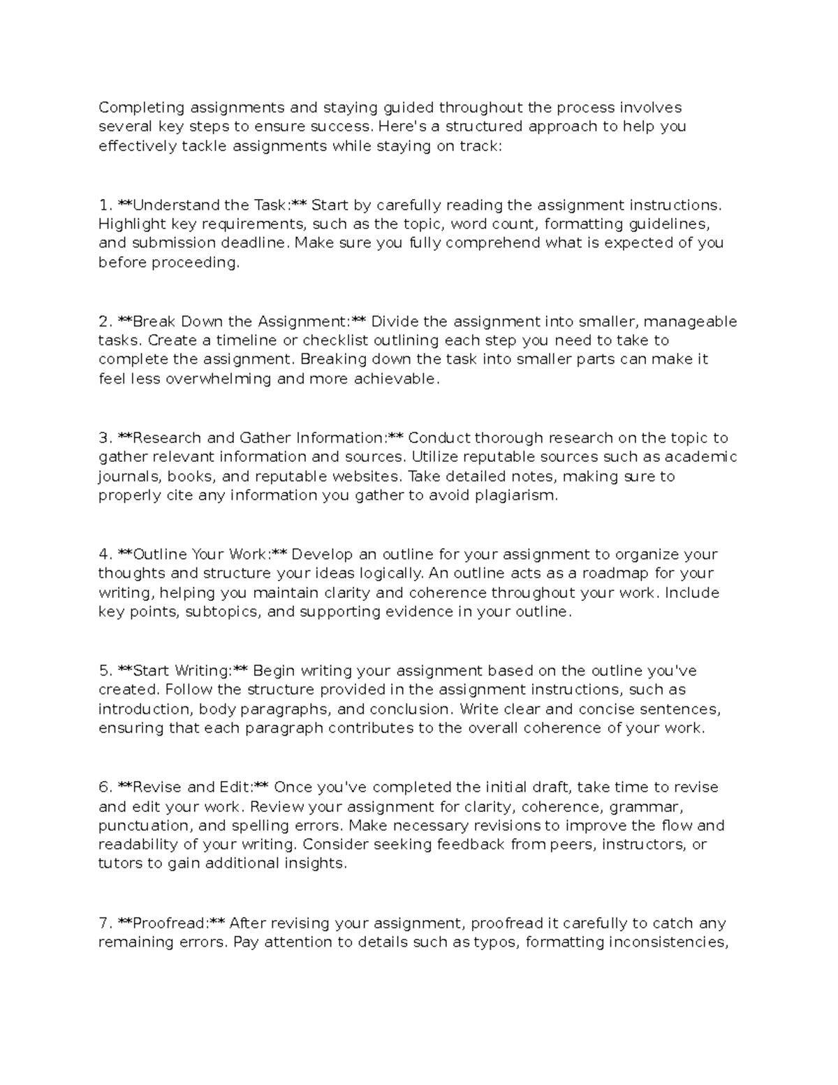 How to complete assignmts - Completing assignments and staying guided ...