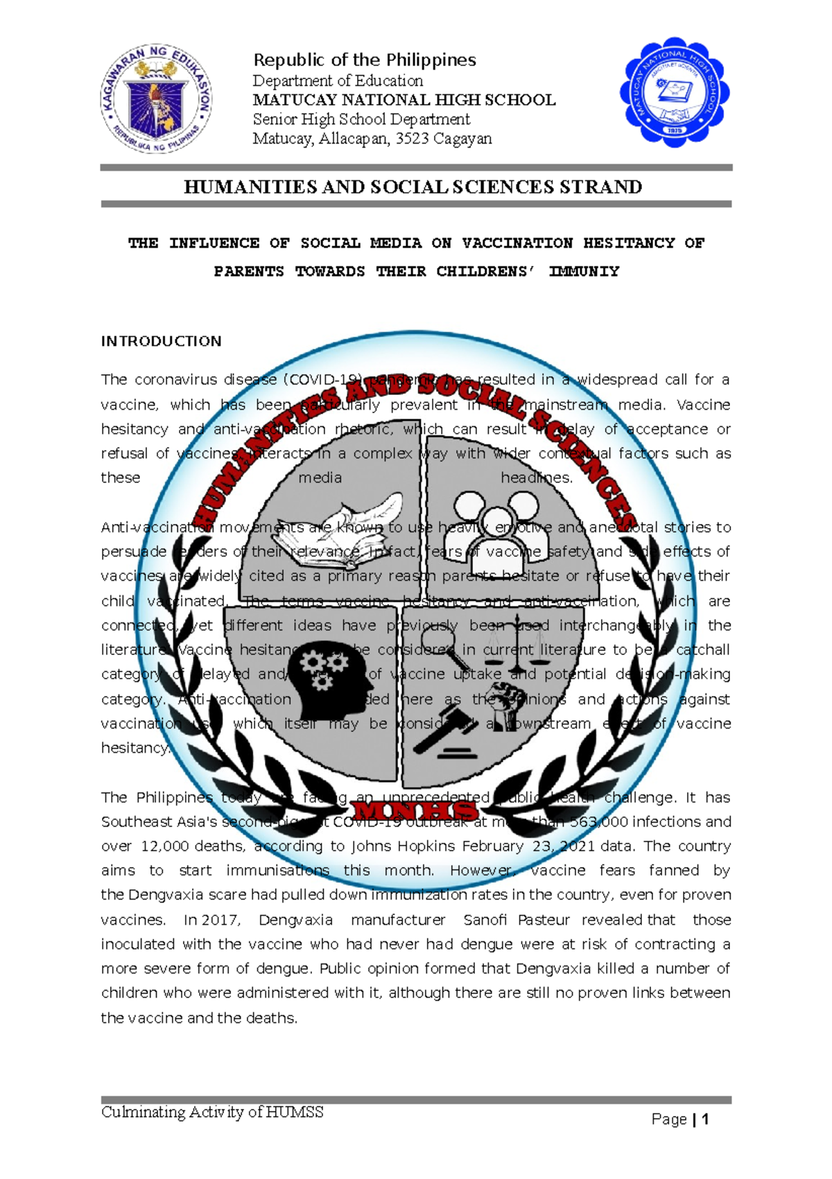 Concept paper - Lecture notes 7 - Department of Education MATUCAY ...