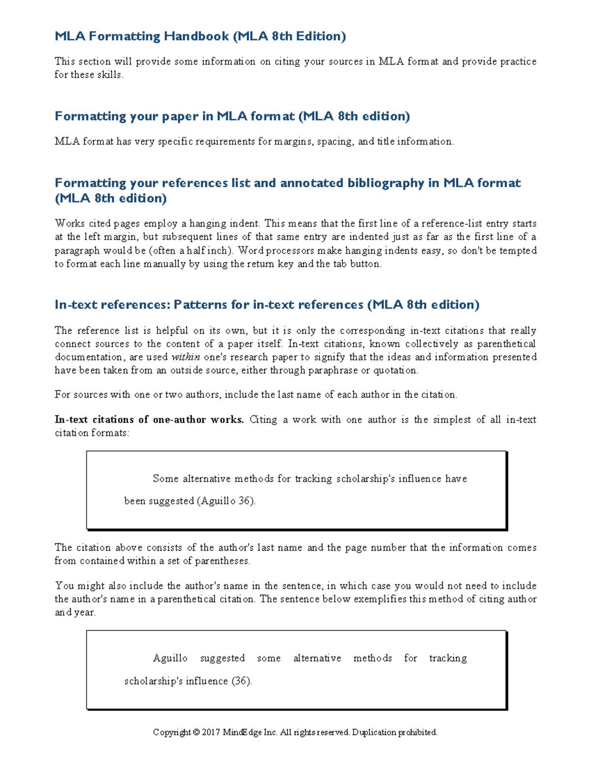 MLA Formatting Handbook 8th Edition - COM341 - SNHU - Studocu