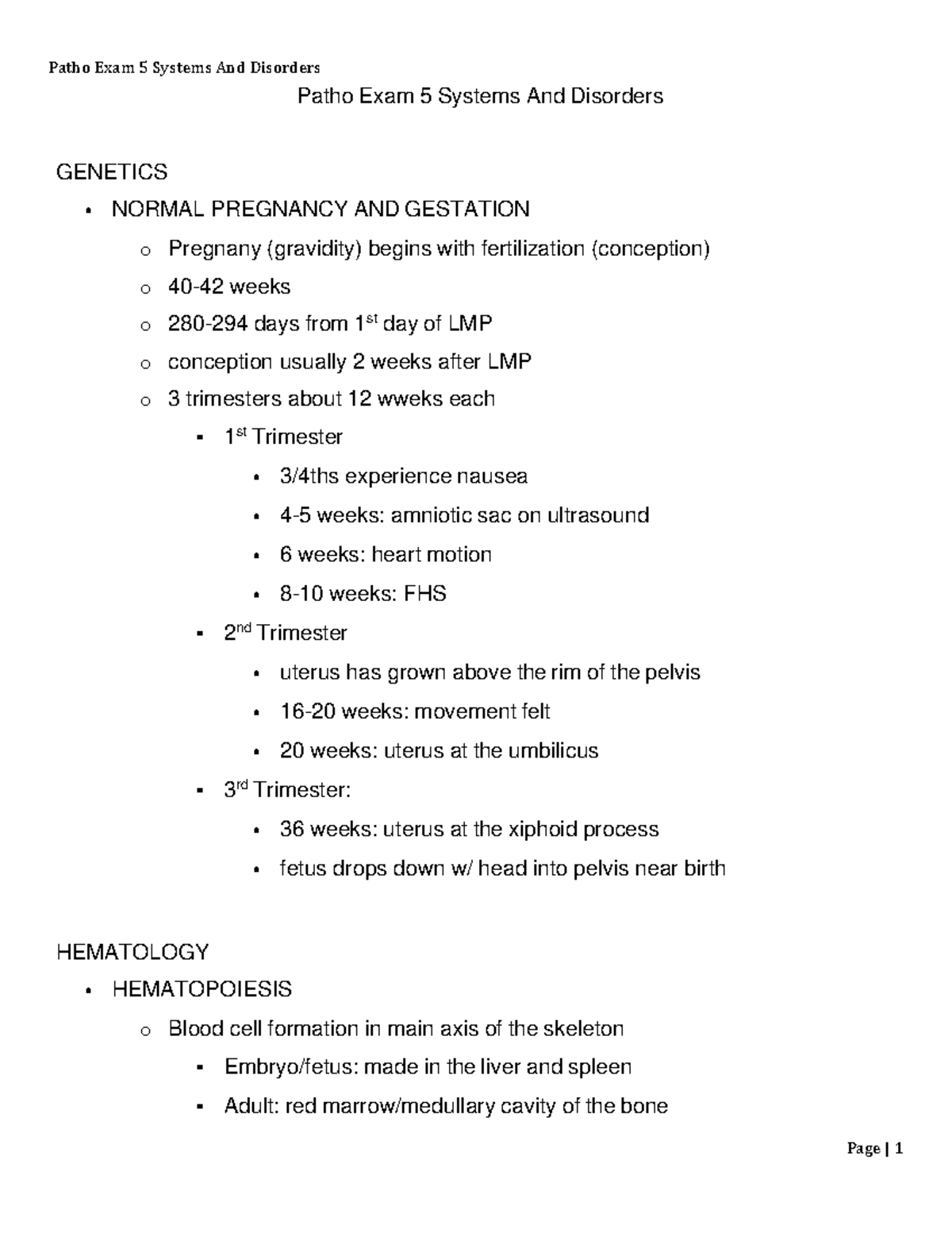 Patho Exam 5 Systems And Disorders - Patho Exam 5 Systems And Disorders GENETICS • NORMAL ...