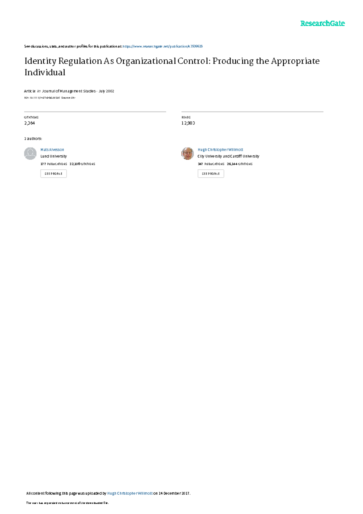 Alvesson el at. (2002 ) - Hehe - See discussions, stats, and author ...