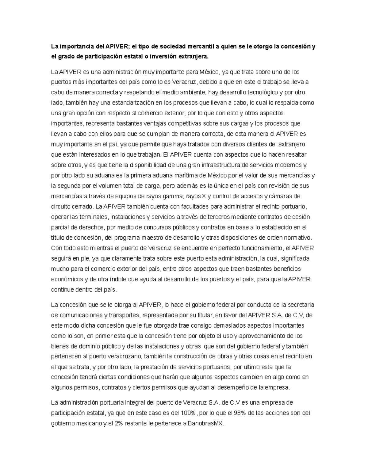 Derecho Maritimo Apiver Analisis - La importancia del APIVER; el tipo ...