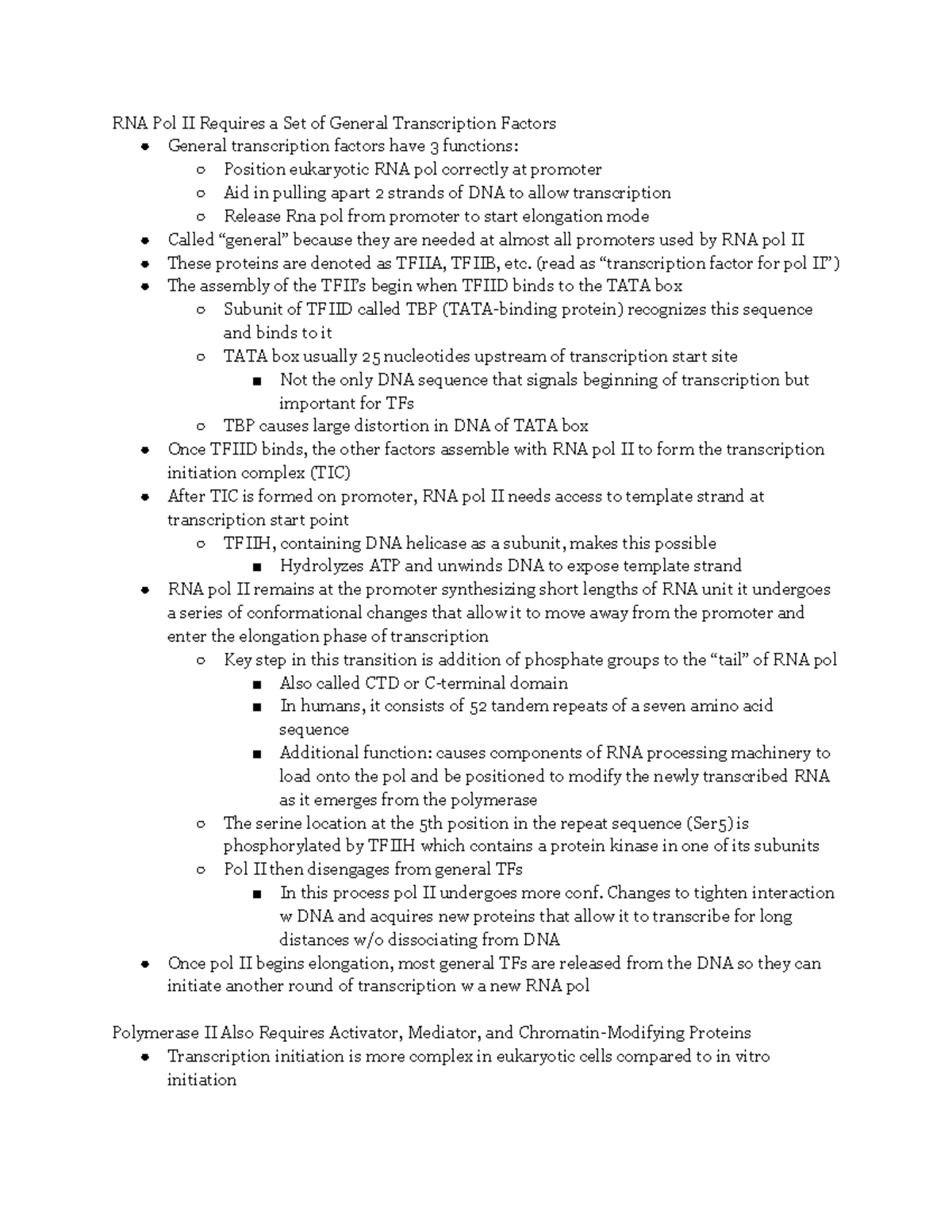 Molecular Biology Notes on Transcription Factors and Enhancers - RNA ...