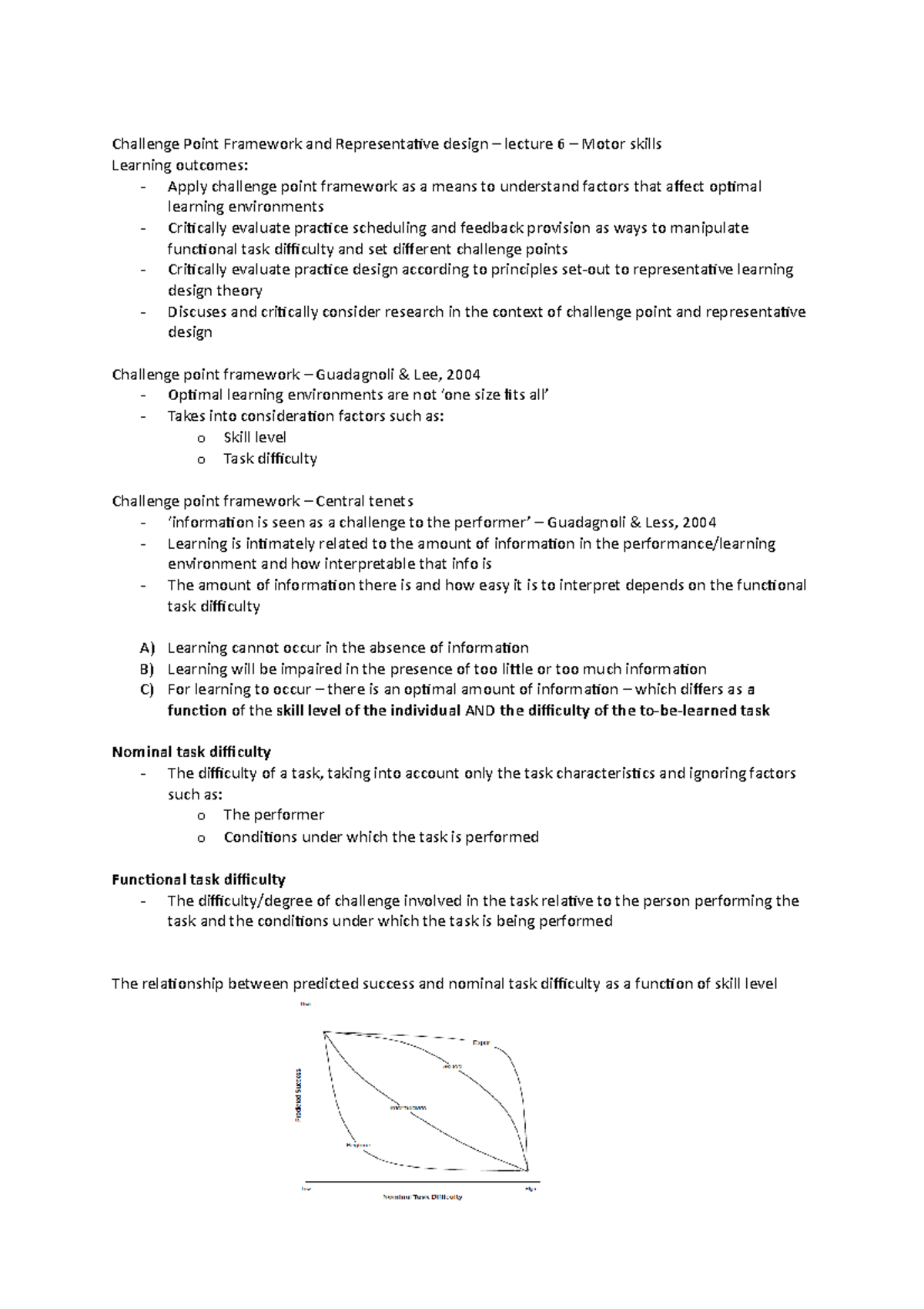 Challenge Point Framework and Representative design – lecture 6 – Motor ...
