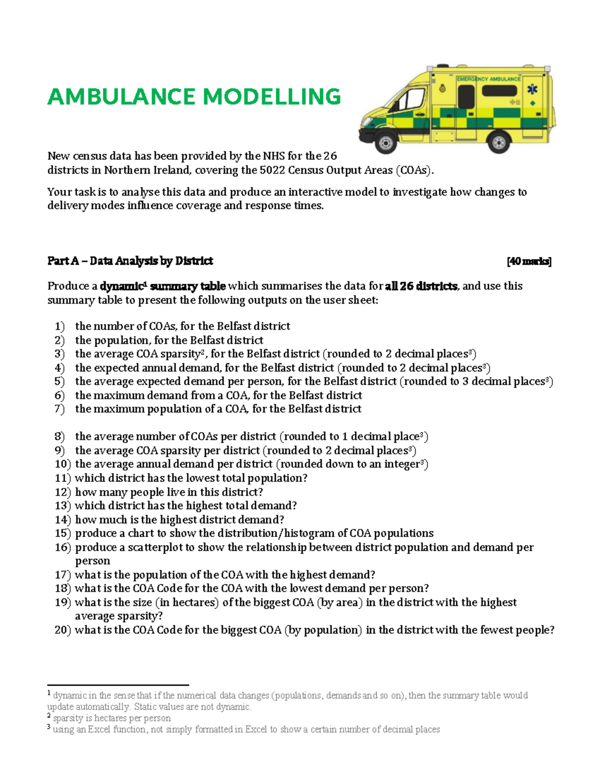 Ambulance Modelling Coursework (MSCI342 2023) - MSCI 342 Individual ...