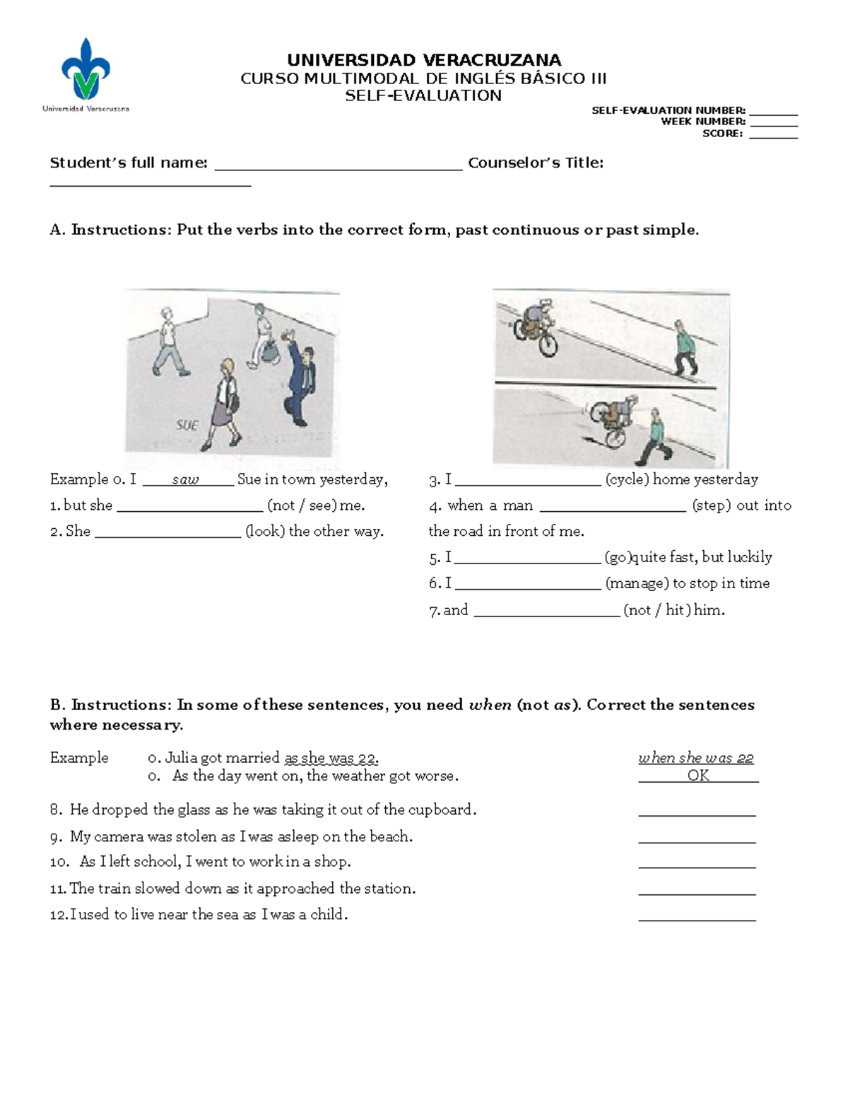 Slf Ev Week 5 - Ejercicios para repasar - UNIVERSIDAD VERACRUZANA CURSO ...