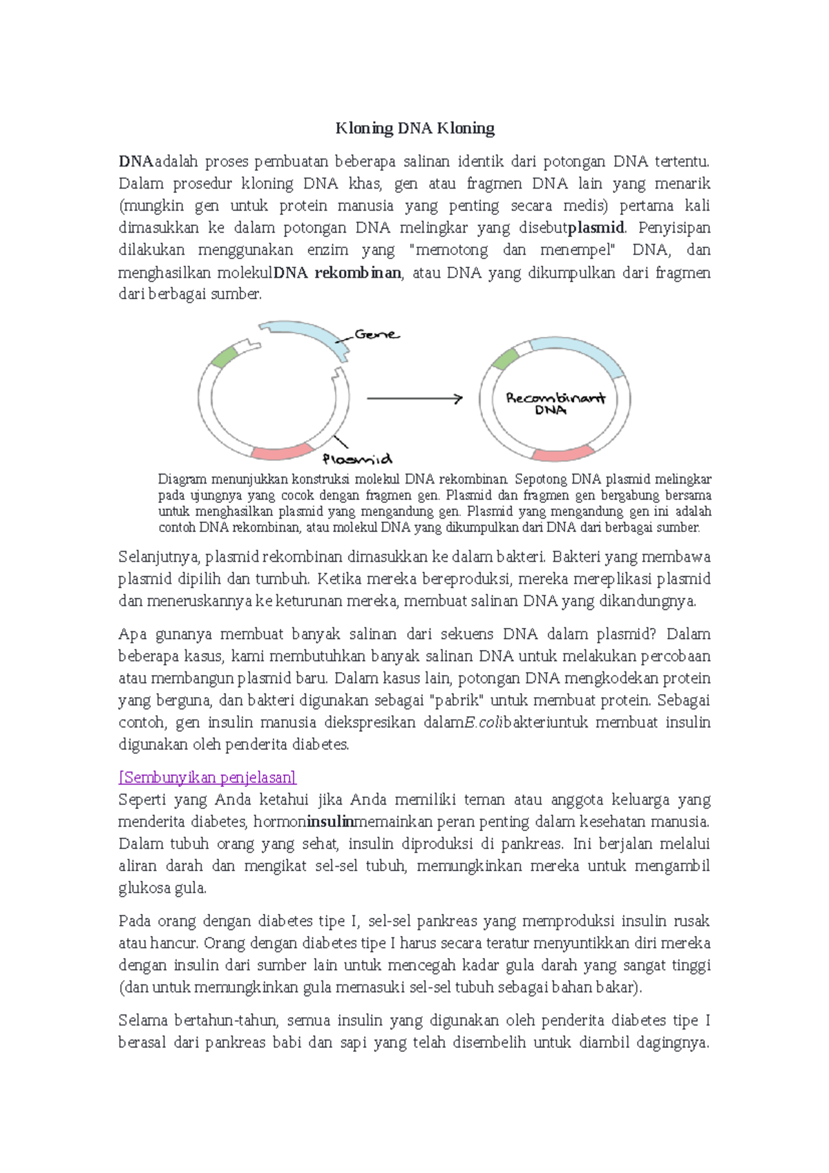 Translated copy of DNA cloning - Kloning DNA Kloning DNAadalah proses ...