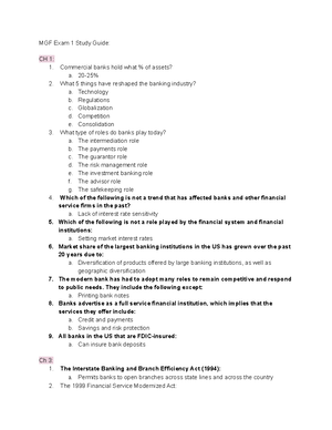 MGF exam 2 - Suchak, Sudhir D. - CH 10: Money market instruments: Have ...