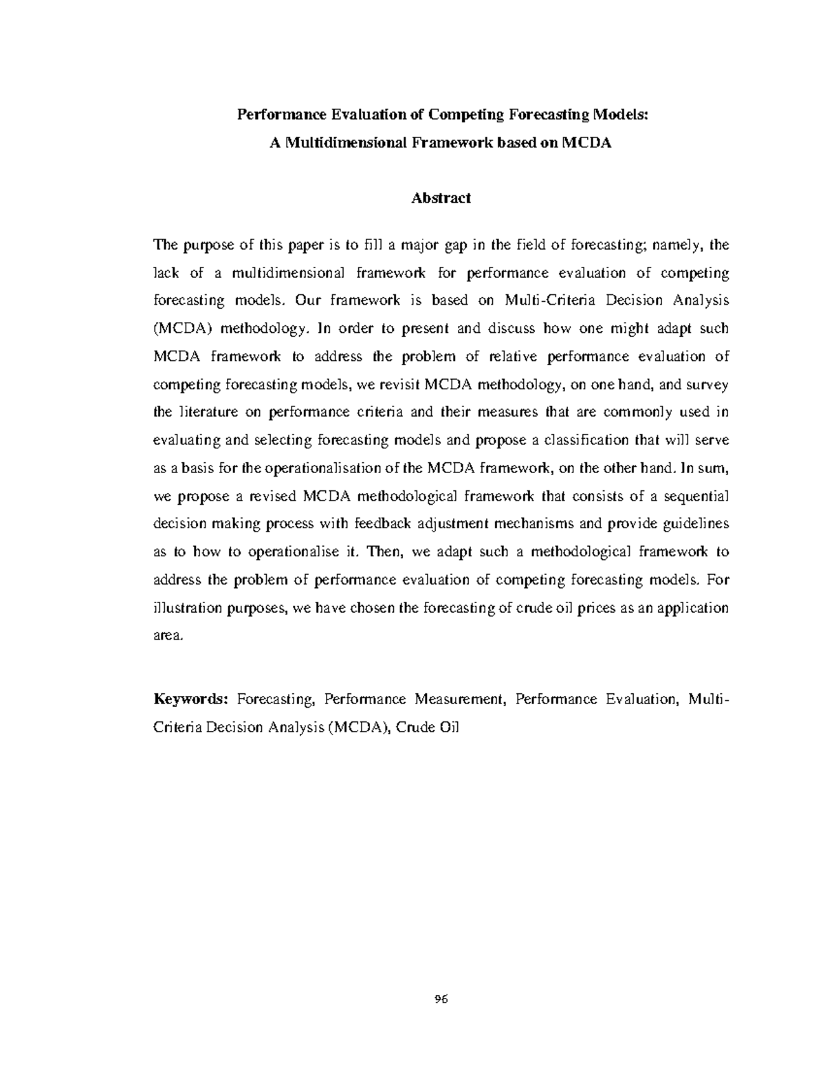 Multidimensional Approaches to Performance Evaluation 20 - Performance ...