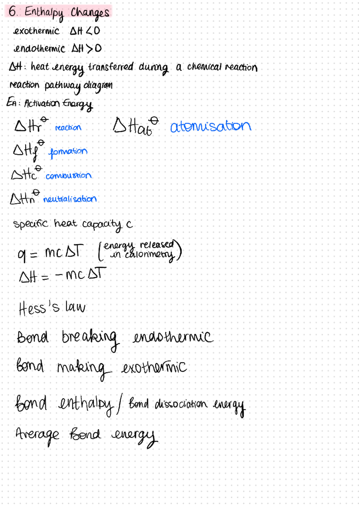 Chapter 6 a level chemistry - 6. Enthalpy changes exothermic AH endothermic DH: heat energy ...