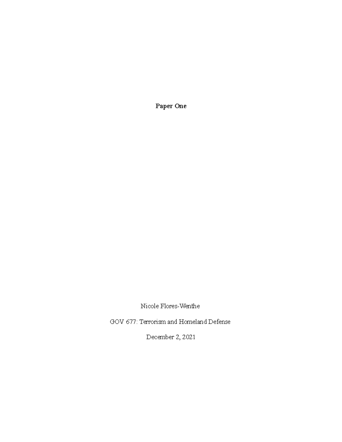 GOV 677 Paper 1 - GOV 677 - Regent - Studocu