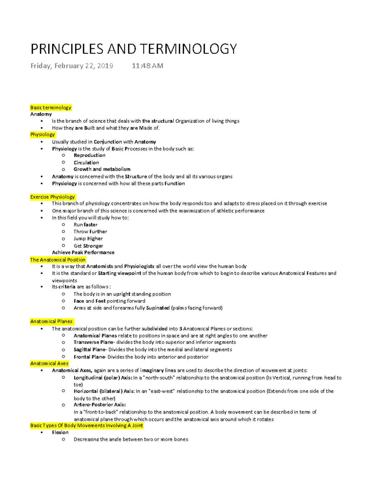 Principles AND Terminology - Basic terminology Anatomy - Is the branch ...