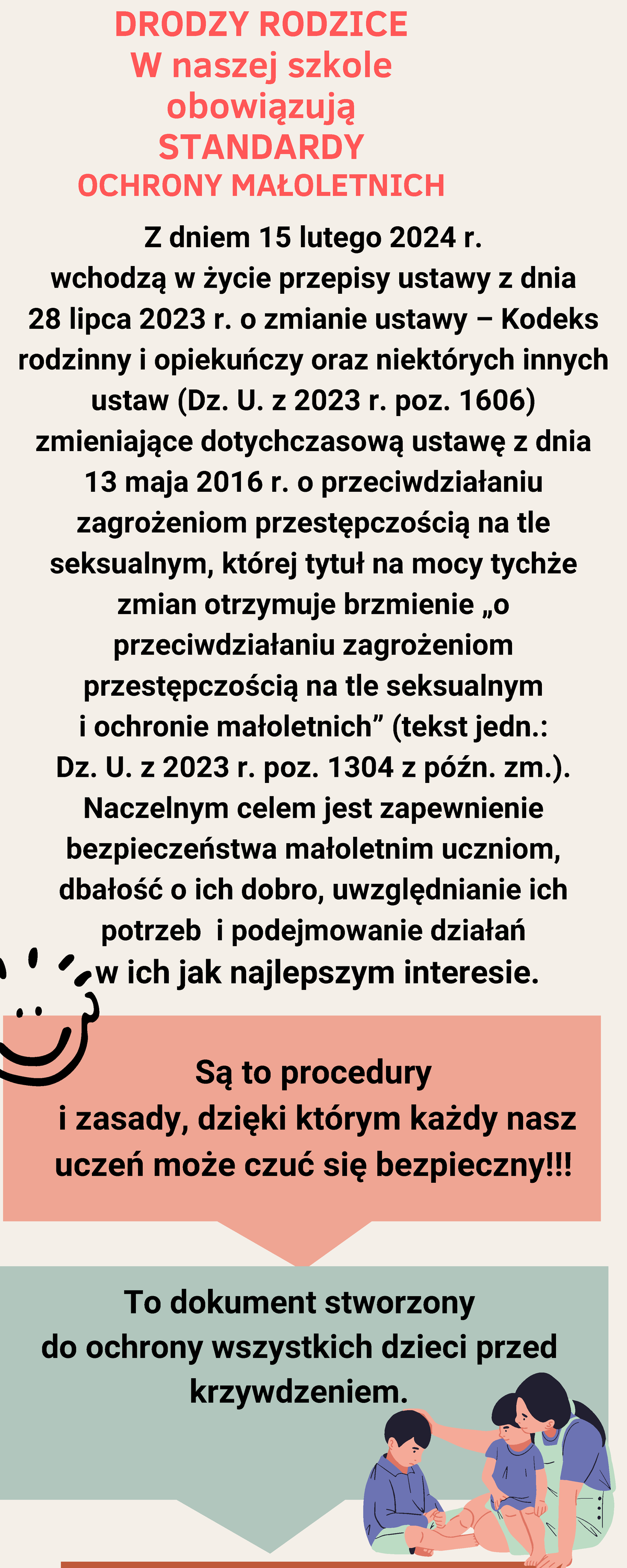 Standardy Ochrony MAŁ Oletnich Grafika DLA Rodziców - ####### DRODZY RODZICE ####### W naszej ...
