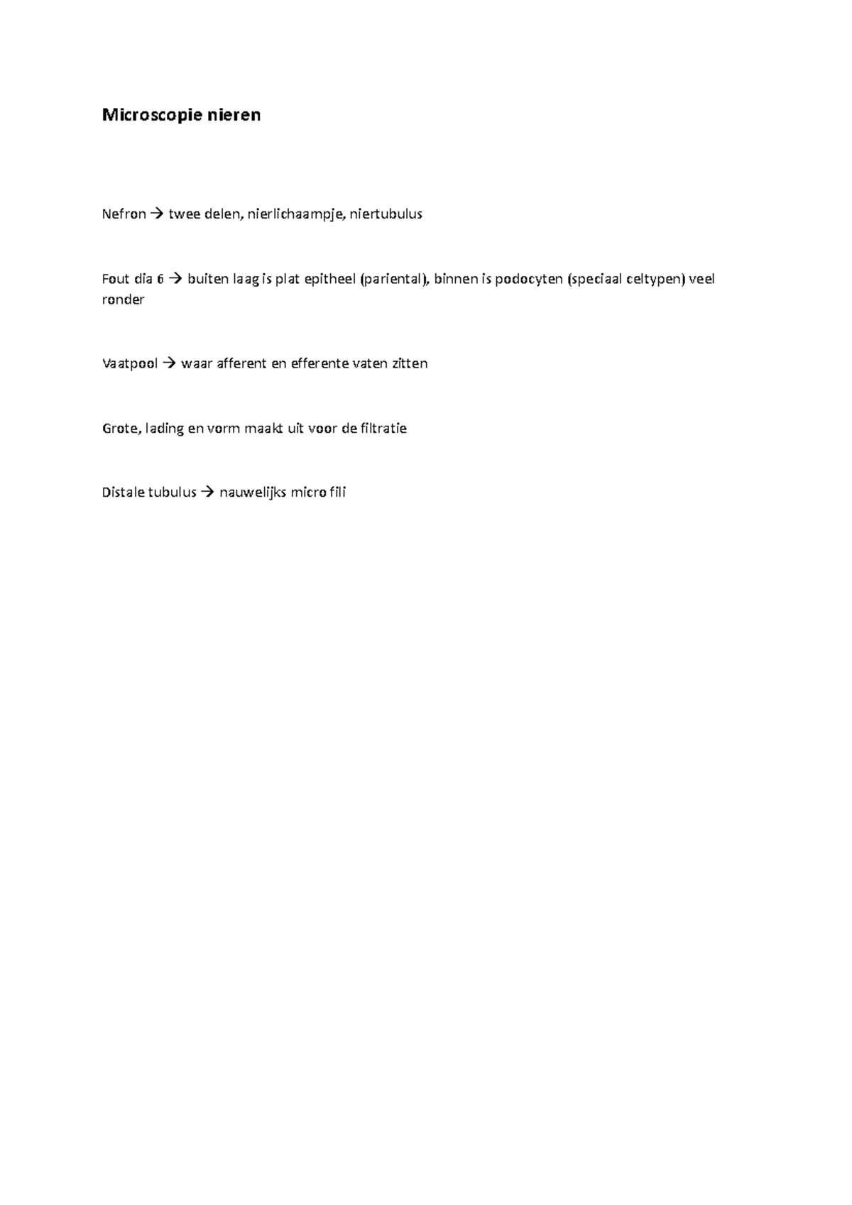 Hoorcollege 1 nieren + histologie - Microscopie nieren Nefron twee ...