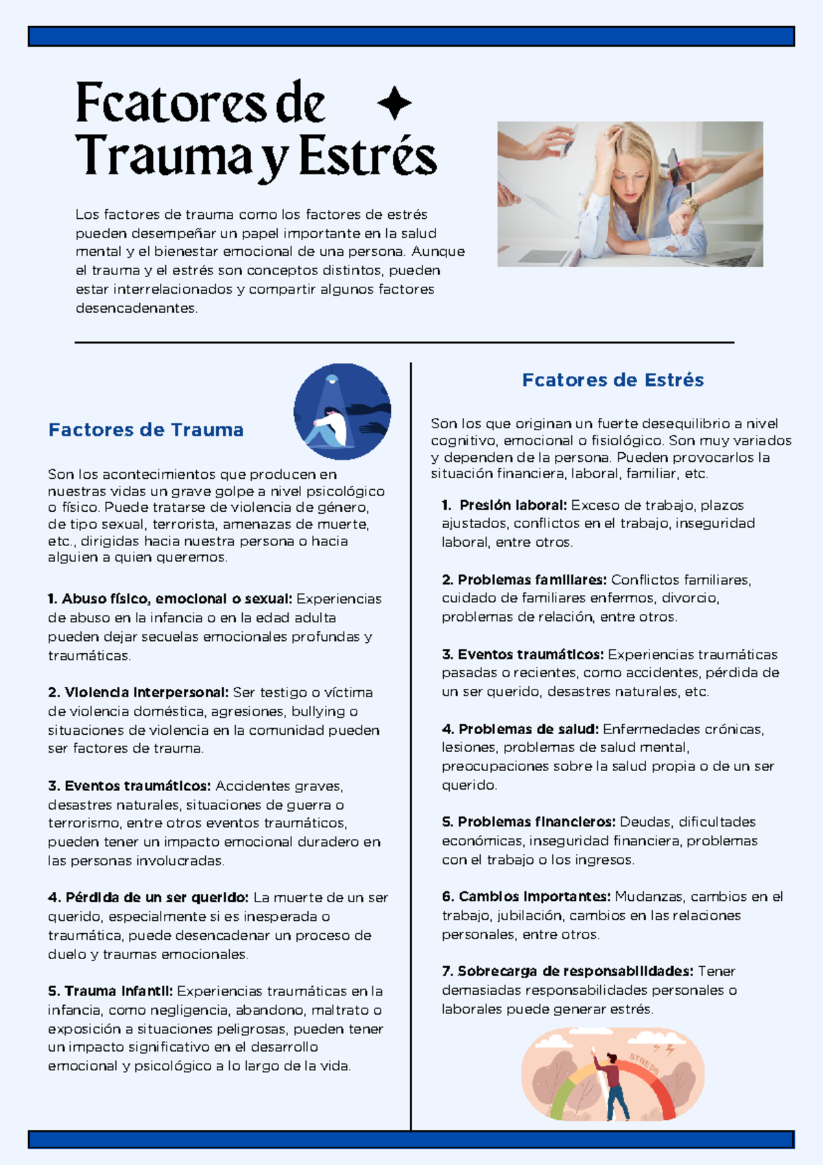 Fcatores de TRauma y Estrés - Estrategias de Afrontamiento - Fcatores ...