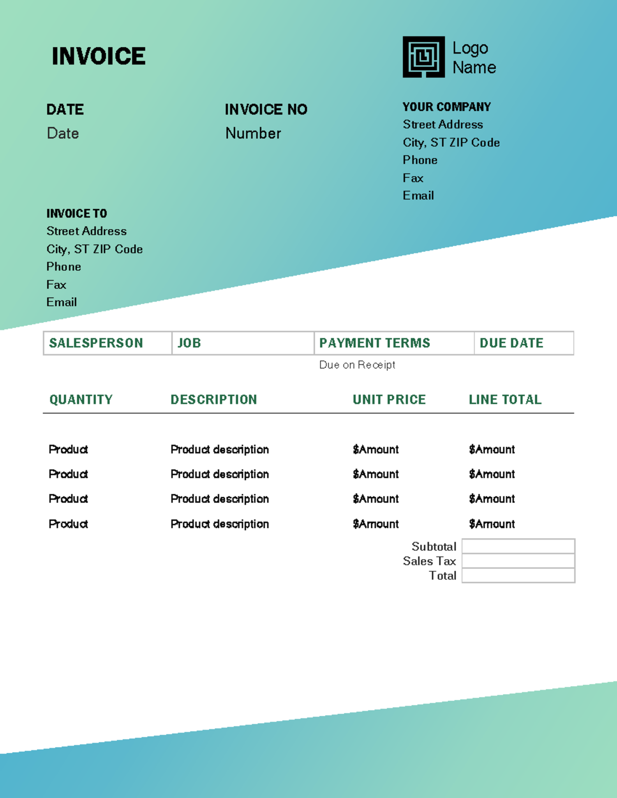 Invoice - ikhy - INVOICE DATE Date INVOICE NO Number YOUR COMPANY ...
