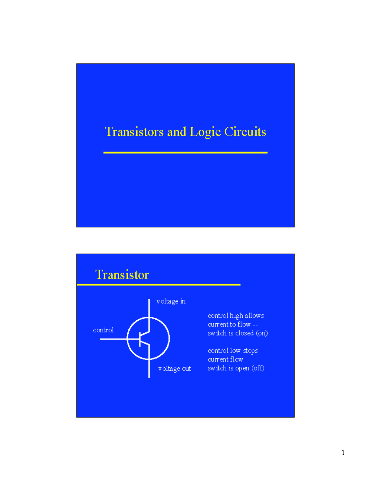 Transistor Logic Gates - Transistors and Logic Circuits Transistor ...