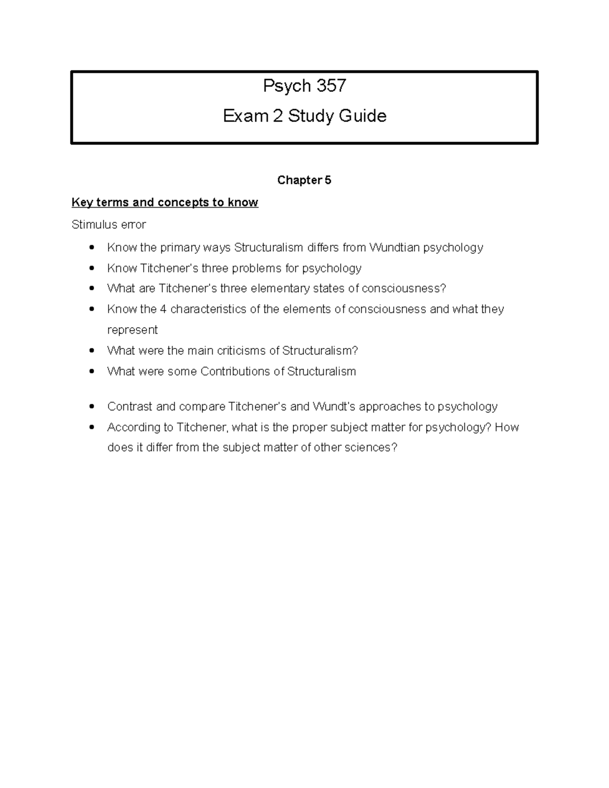 Psych 357 Exam 2 Study Guide - Psych 357 Exam 2 Study Guide Chapter 5 ...