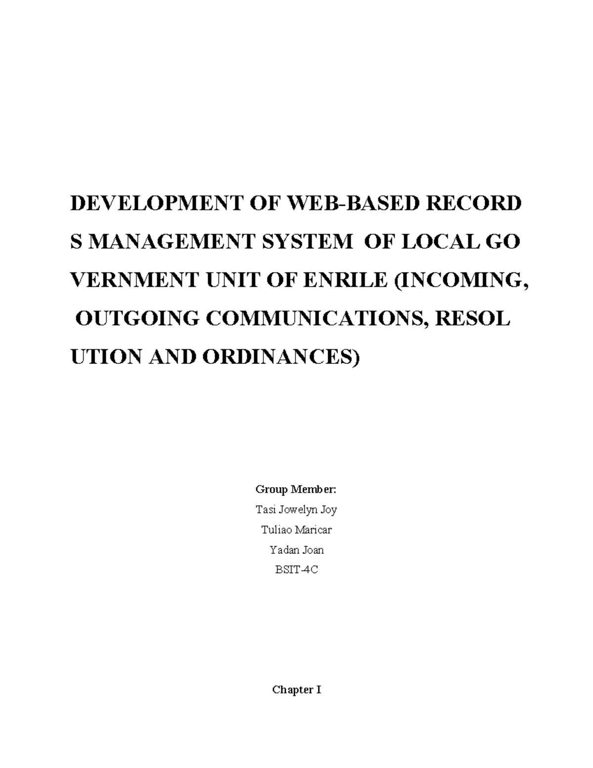 Entrep Paper - DEVELOPMENT OF WEB-BASED RECORD S MANAGEMENT SYSTEM OF LOCAL GO VERNMENT UNIT OF ...