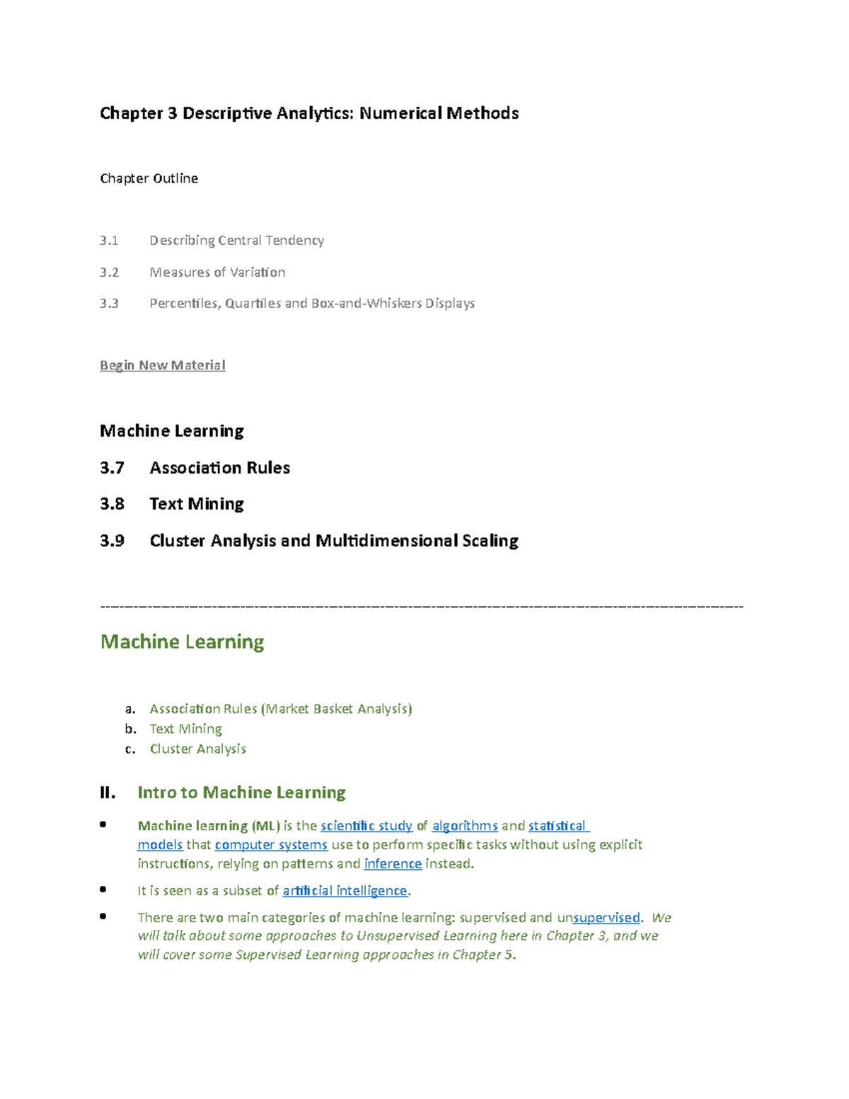 Chapter 3 Notes on Unsupervised Machine Learning-2 - Chapter 3 ...