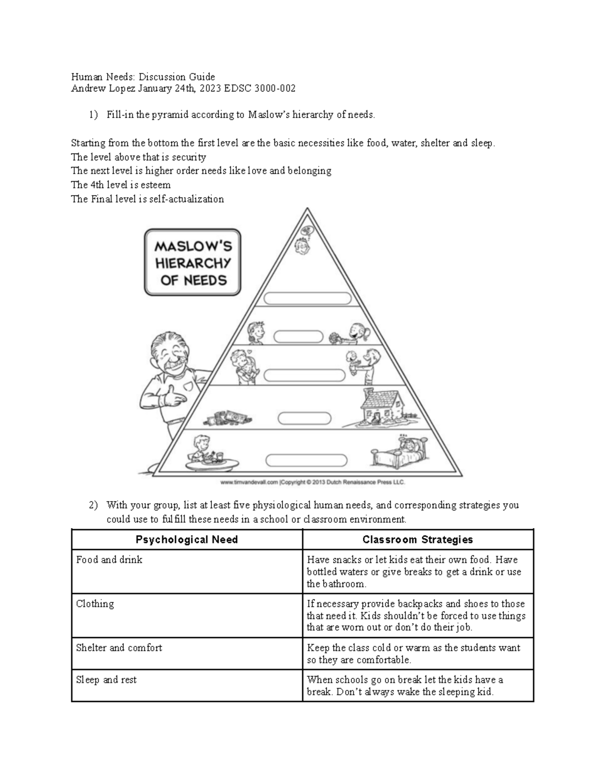 Human Needs Discussion Guide - Human Needs: Discussion Guide Andrew ...