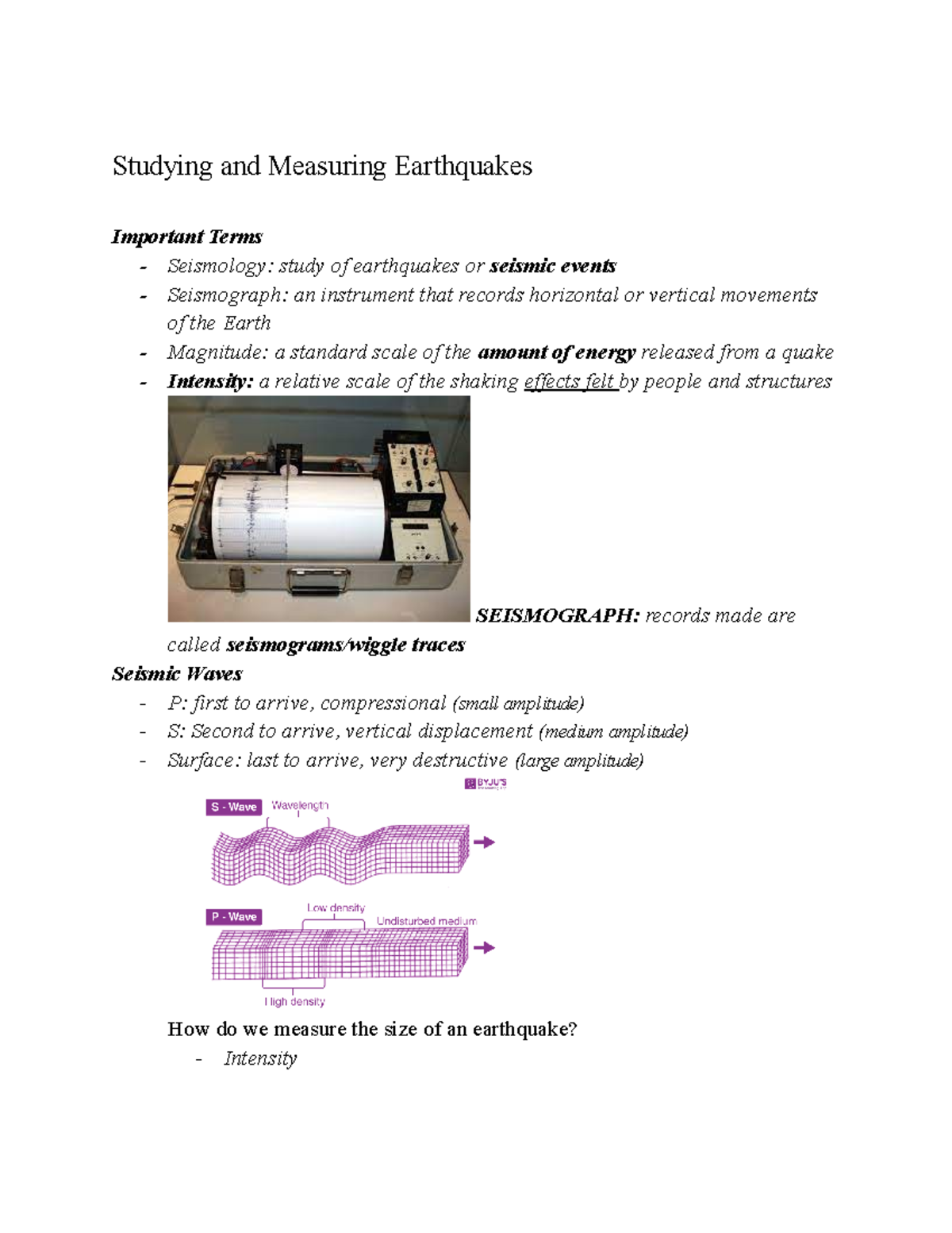Week 3: studying and measuring earthquakes - Studying and Measuring ...