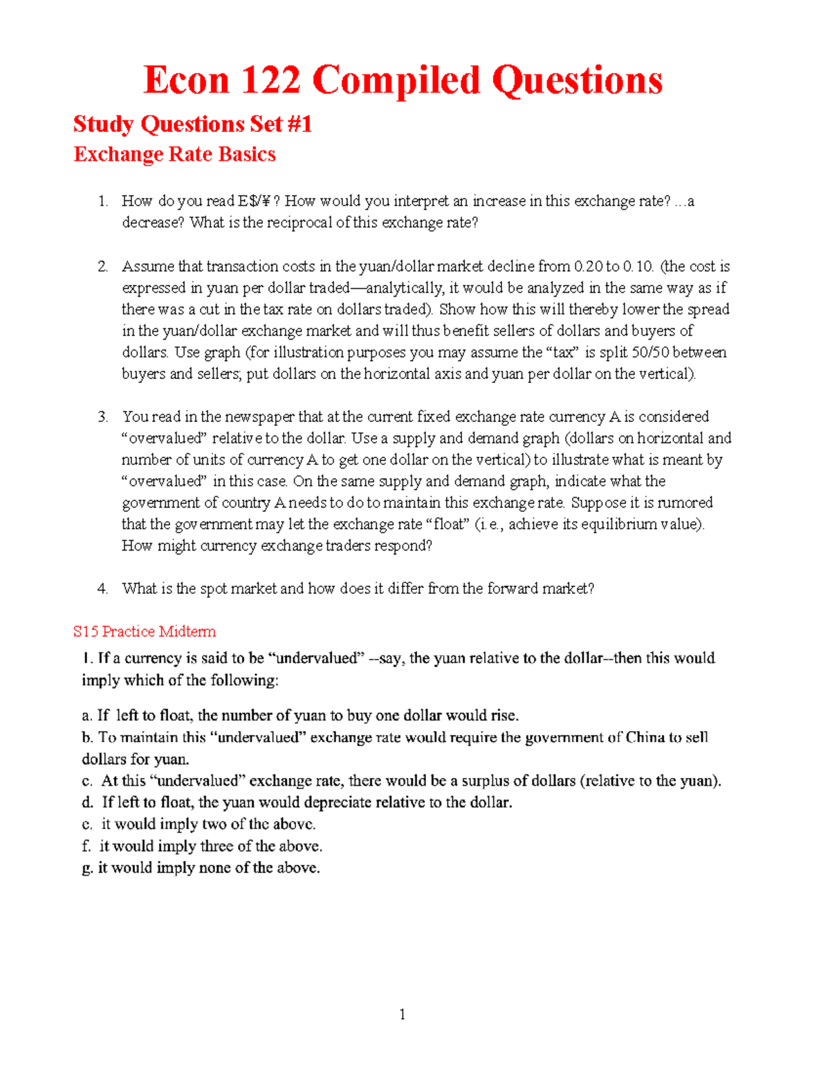 Econ 122 Study Questions - Econ 122 Compiled Questions Study Questions ...