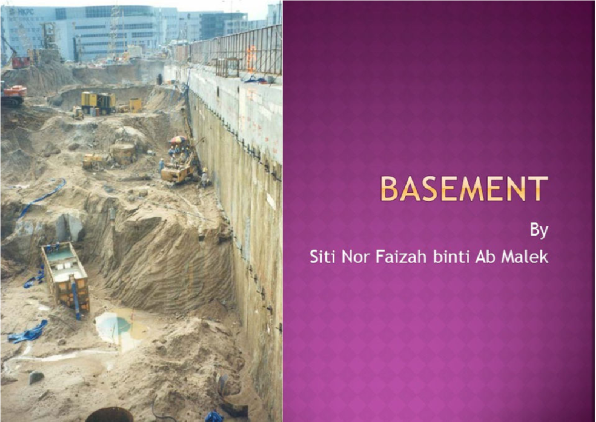 WEEK 2 - Types OF Basement - Construction Technology IV - Studocu