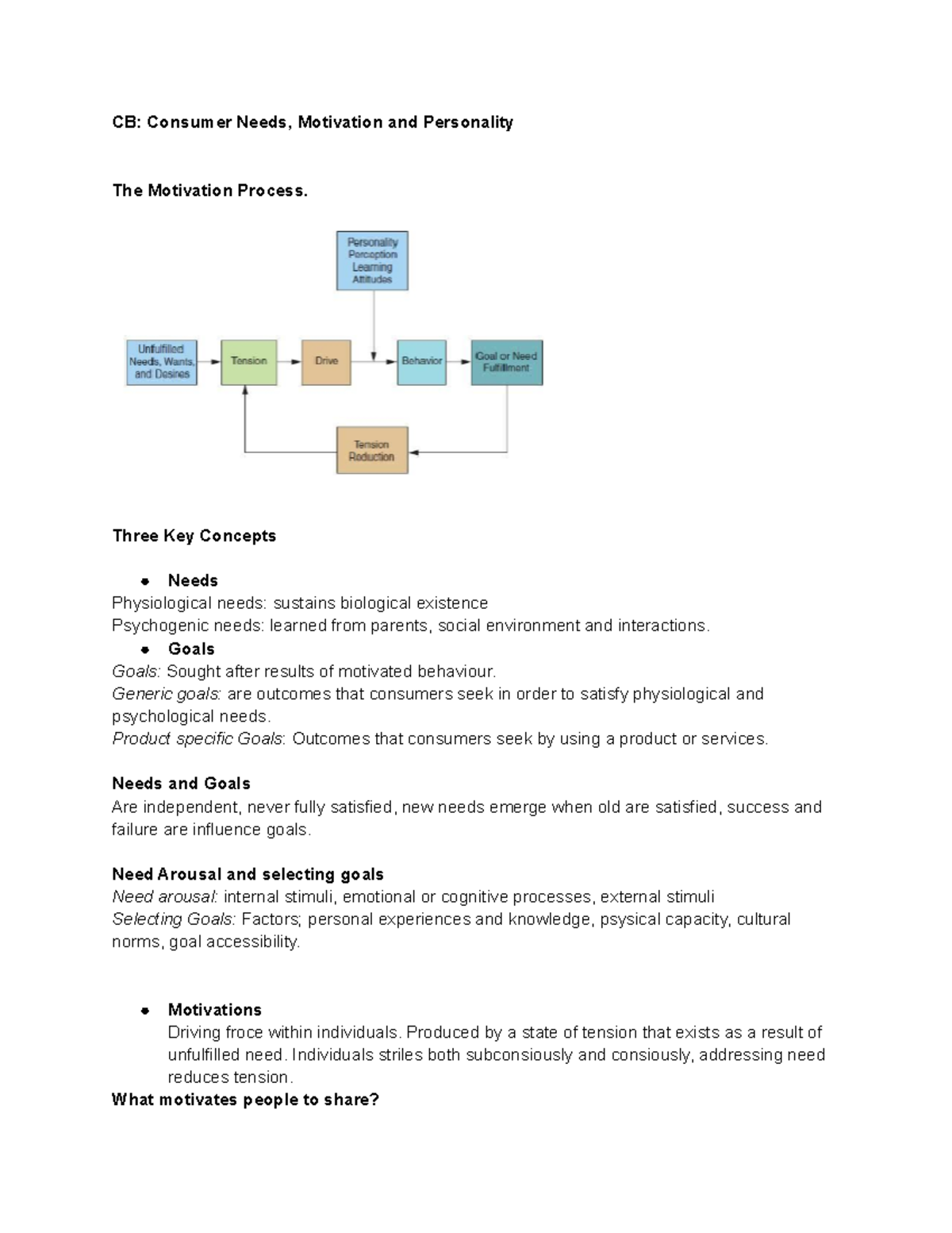 CB Consumer Needs, Motivation and Personality - Three Key Concepts ...