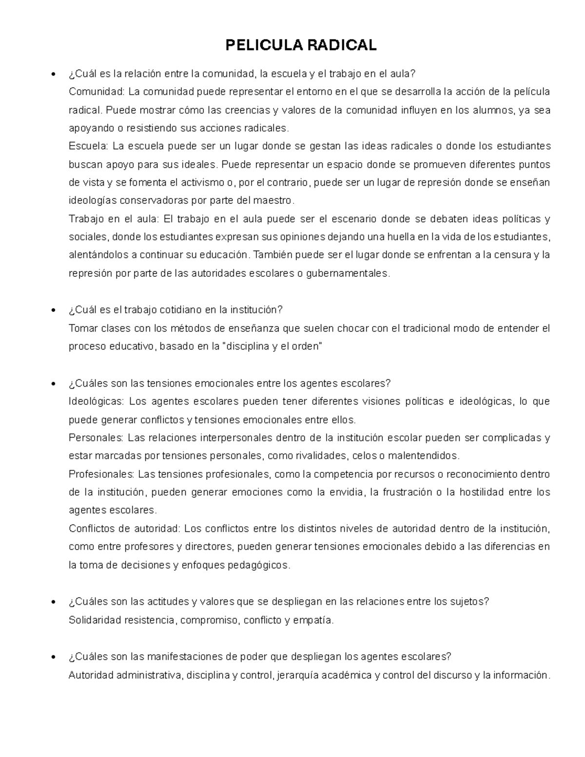 Pelicula Radical - PELICULA RADICAL ¿Cuál es la relación entre la ...