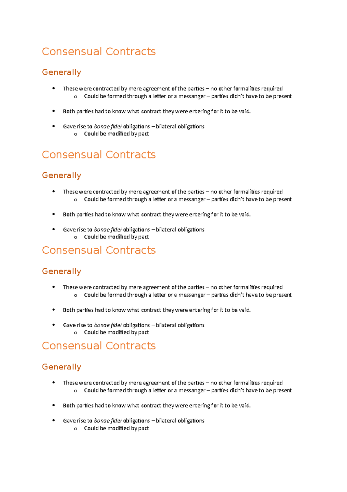 Consensual Contracts - Supo 6 - Consensual Contracts Generally These ...