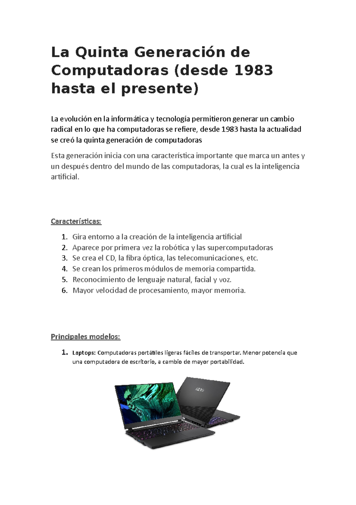 La Quinta Generación de Computadoras - La Quinta Generación de ...