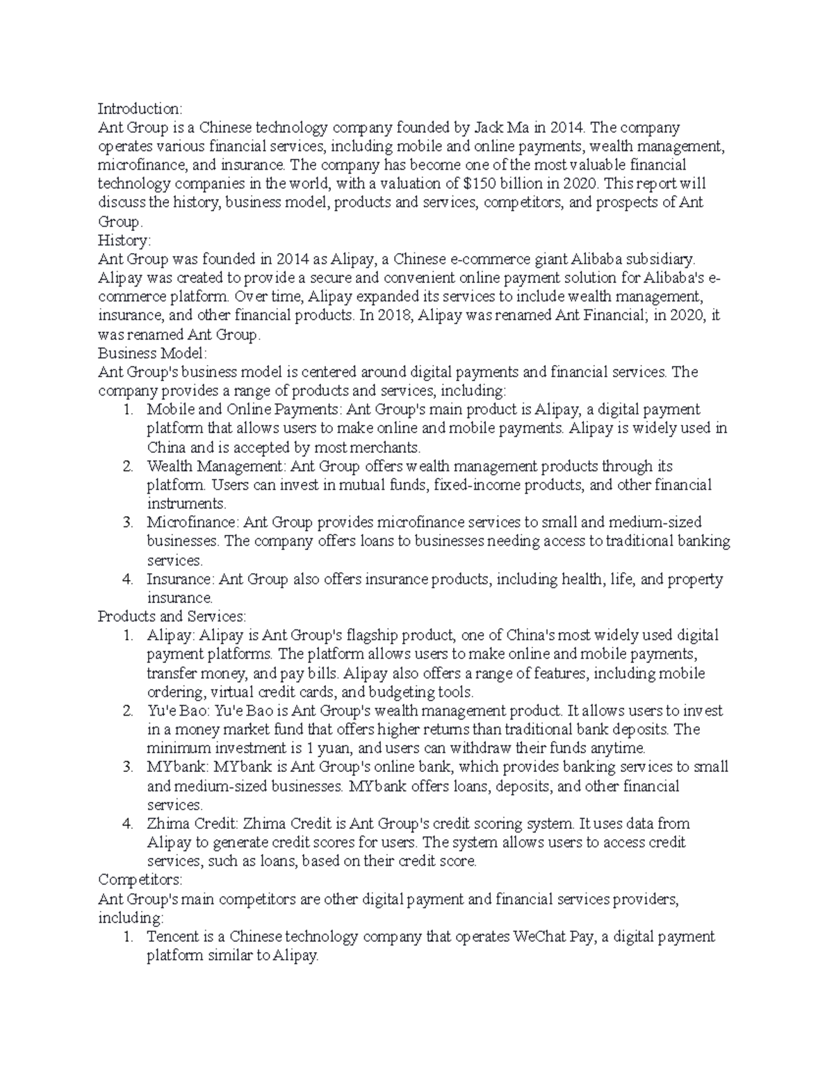 Ant Group 3 - Introduction: Ant Group is a Chinese technology company ...