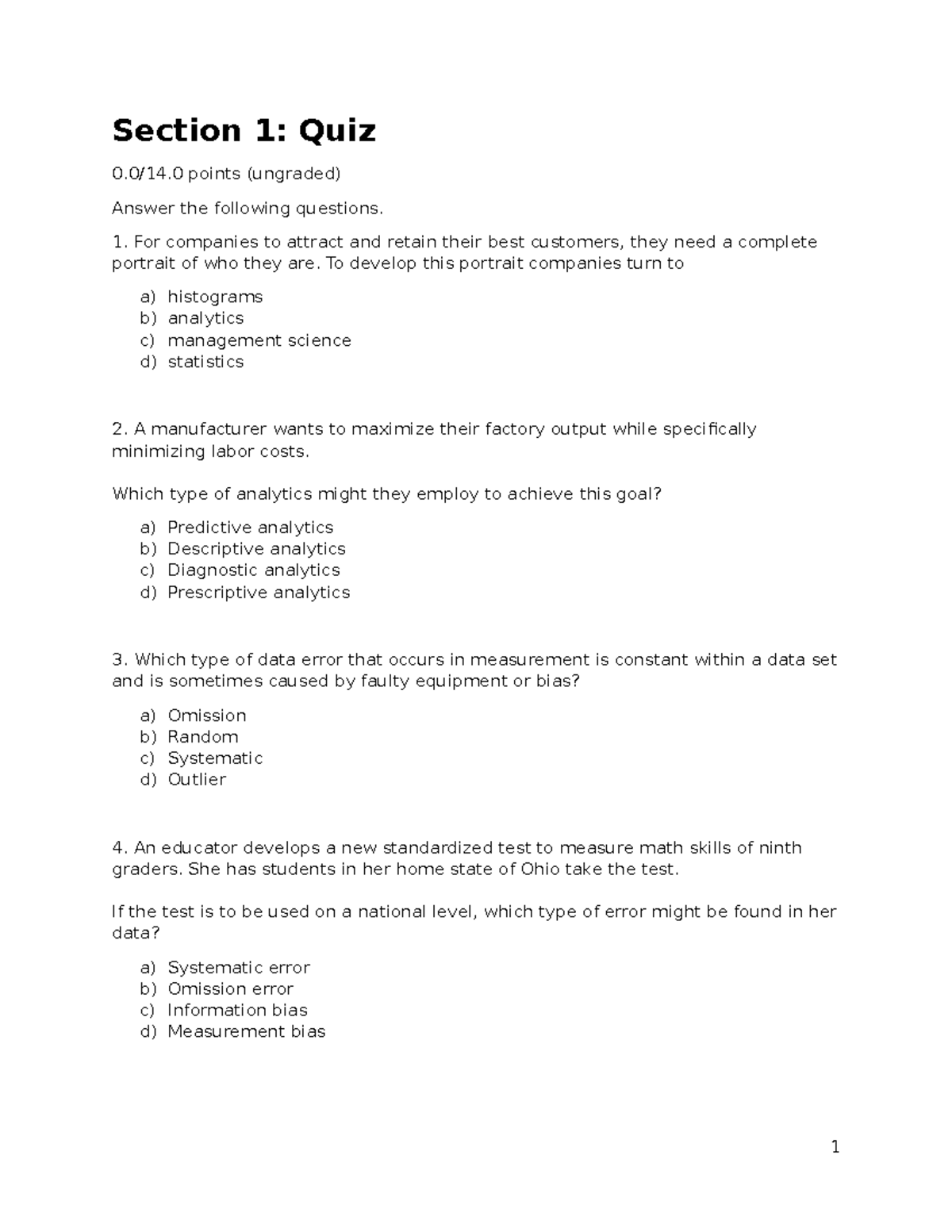 All quiz questions C207 - Section 1: Quiz 0.0/14 points (ungraded ...