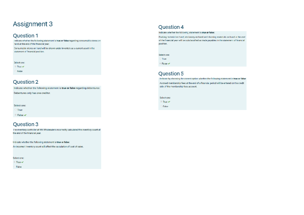 Assignment 3 2024 - FAC1502 - Assignment Question Question Question Question - Studocu