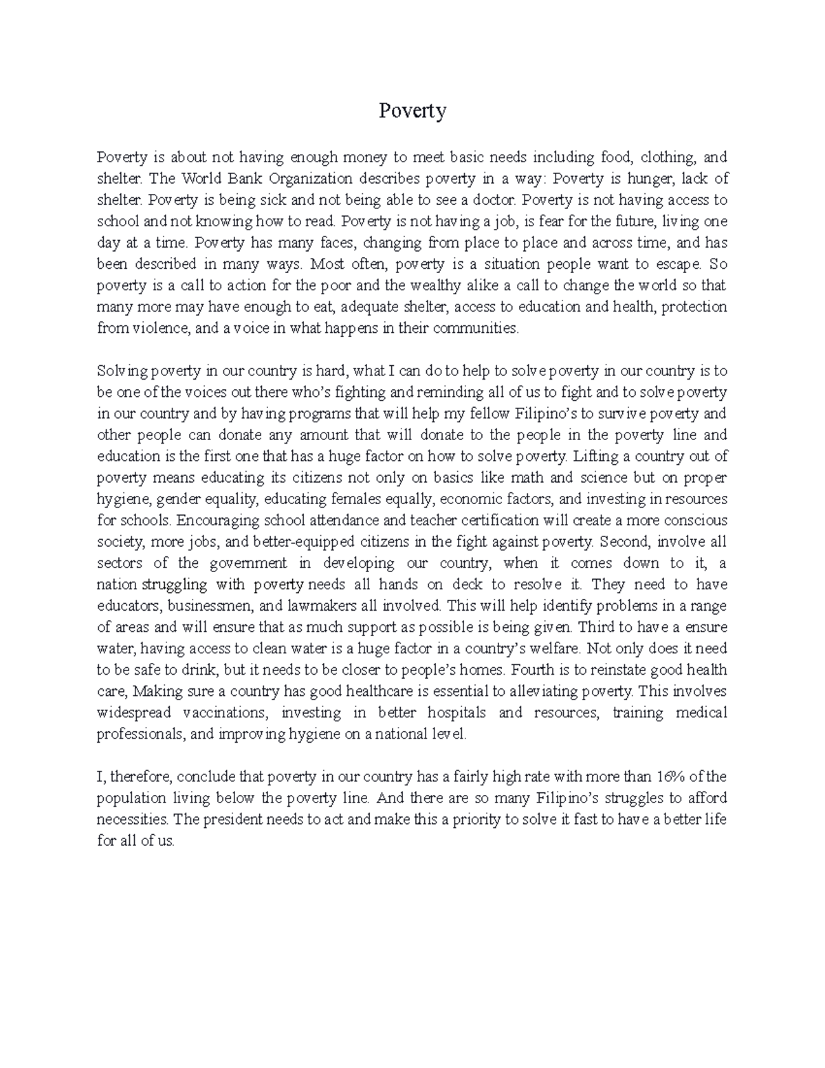 Poverty (PT IN CL) - Poverty Poverty is about not having enough money ...