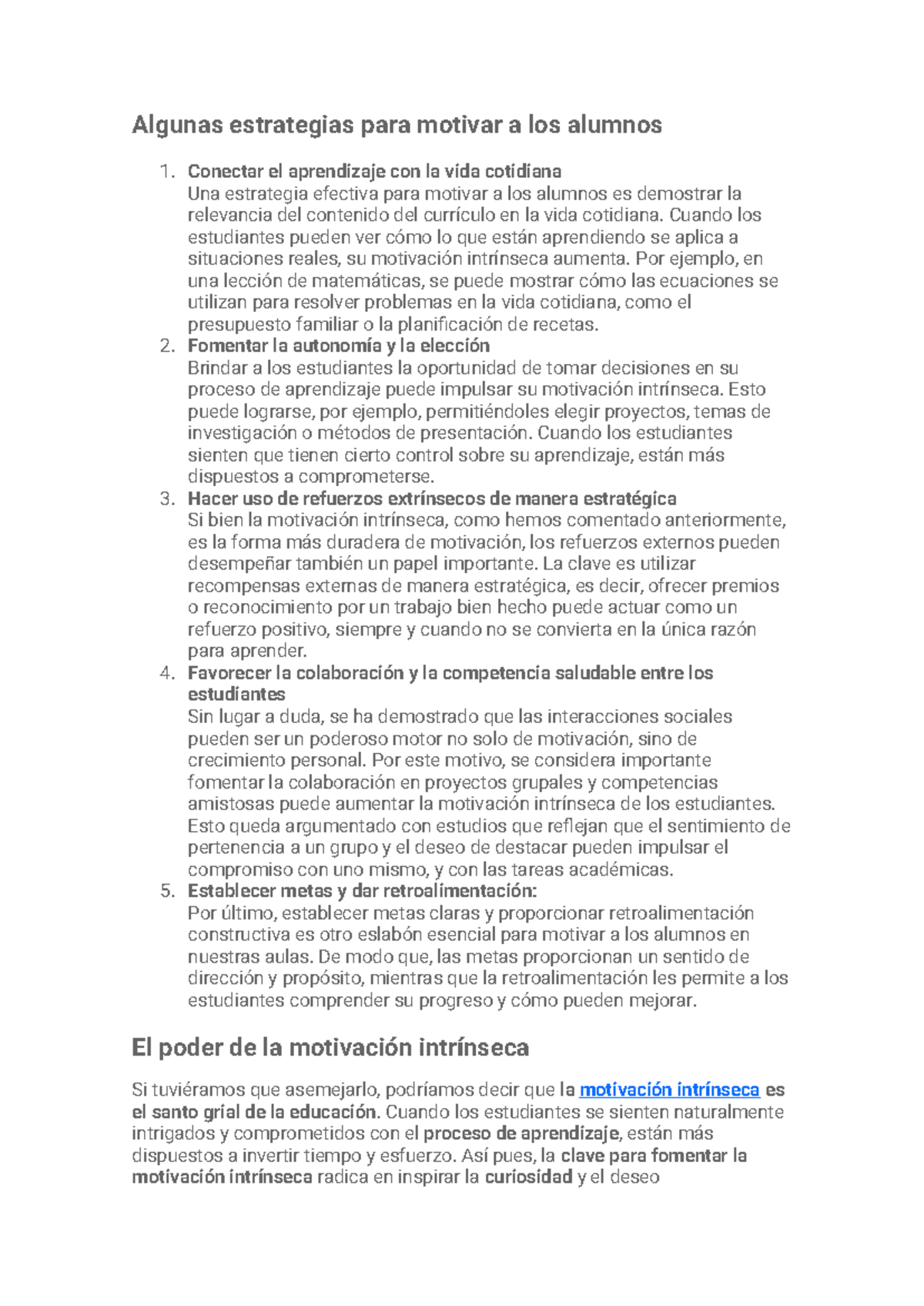 Algunas estrategias para motivar a los alumnos - Cuando los estudiantes ...