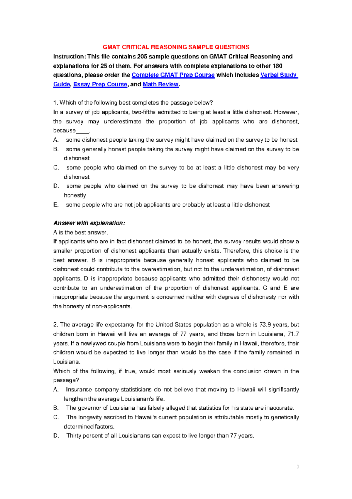 Gmat-crirical-reasoning-book-from internet-with answers - GMAT CRITICAL ...