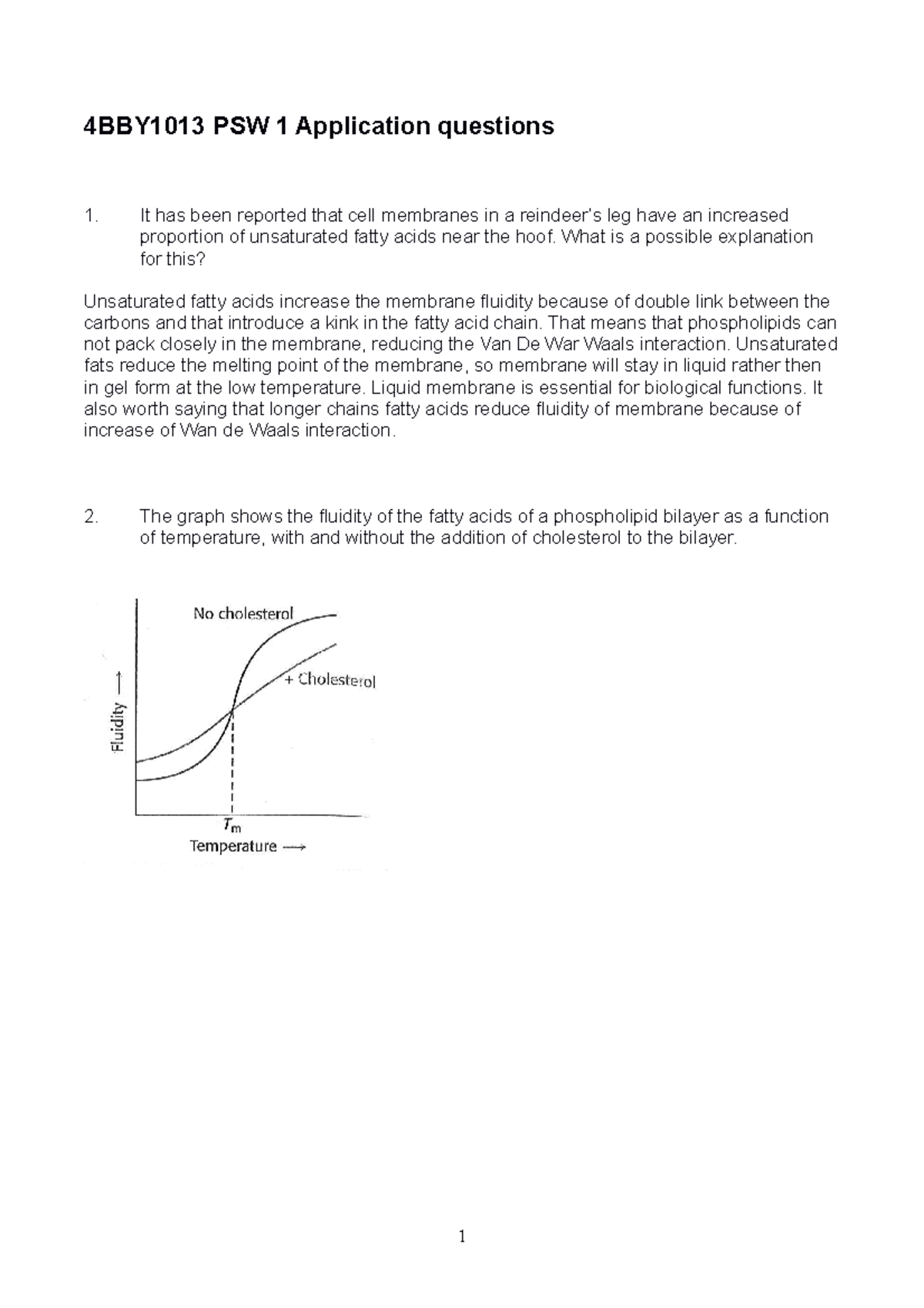 4BBY1013 PSW1 (TBL) Lipids and proteins Application questions ...