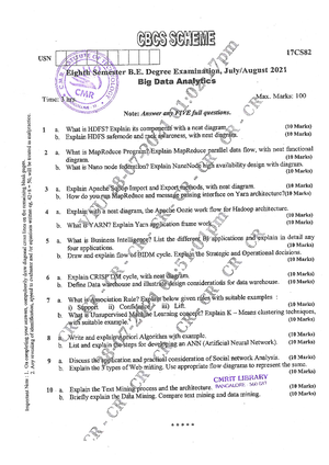 CS8091 Bigdata Analytics Question BANK - CS8091 BIG DATA ANALYTICS UNIT ...