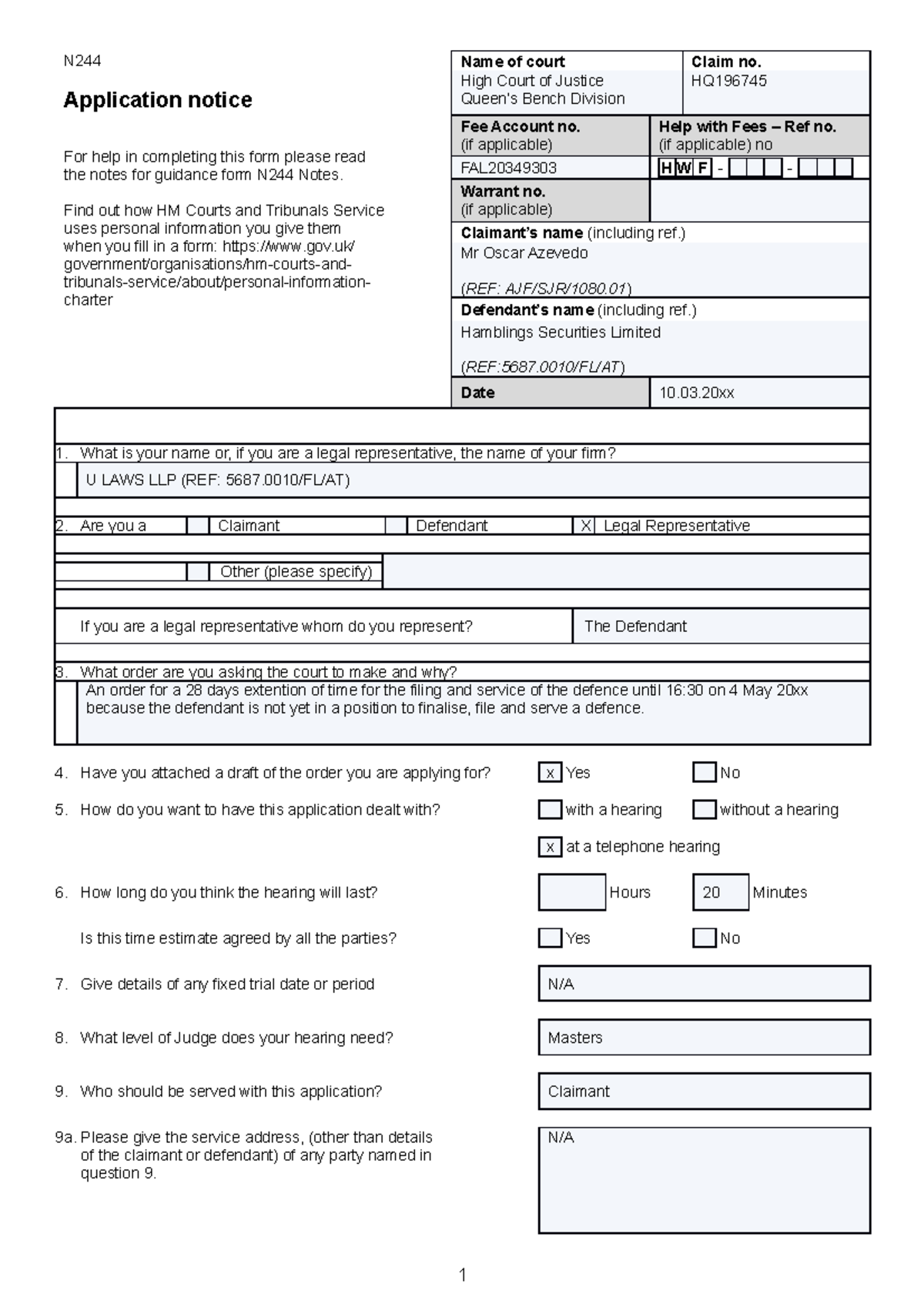 N244 Form Unit 5 - N244 form - 2122 - Studocu