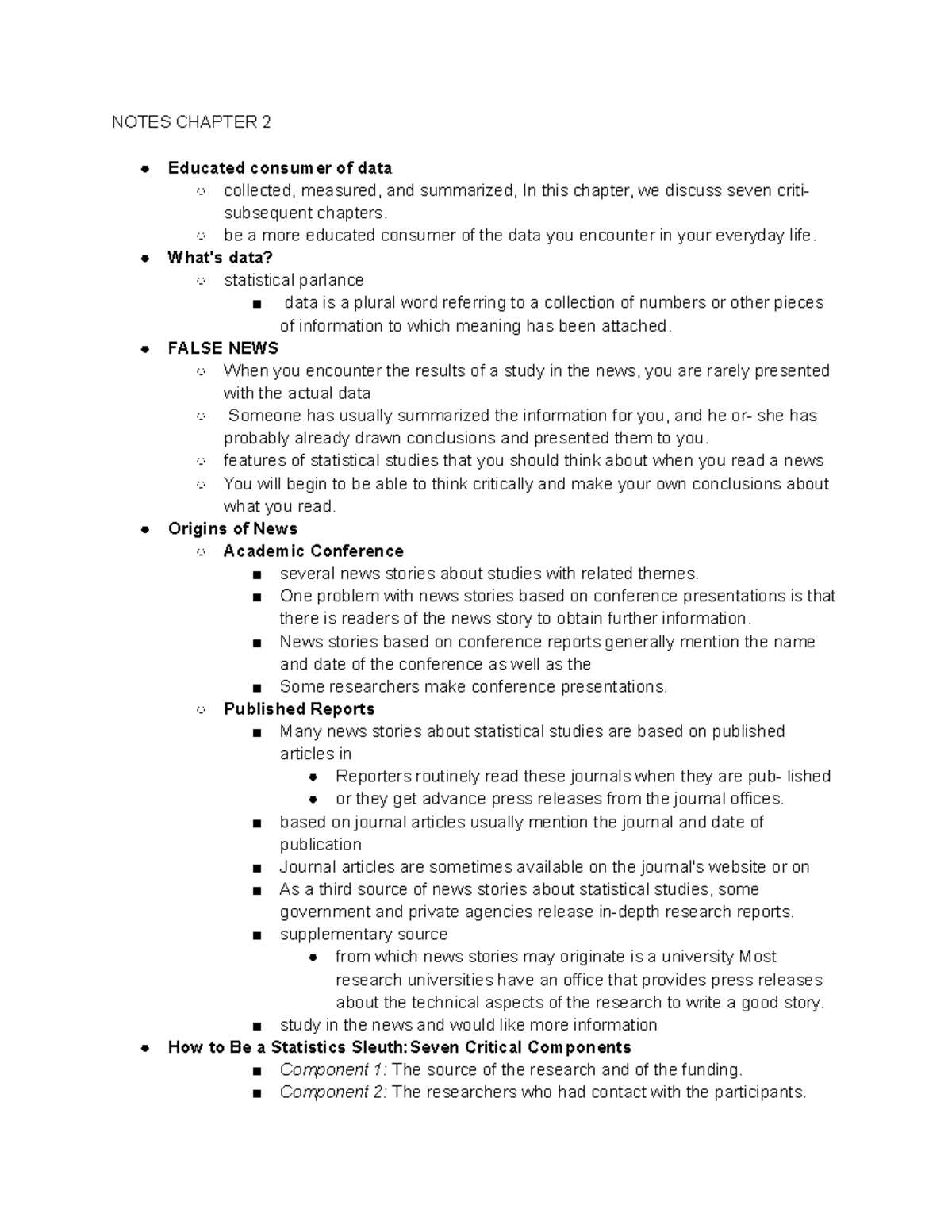 Notes Chapter 2 - these are also an assignment - NOTES CHAPTER 2 ...
